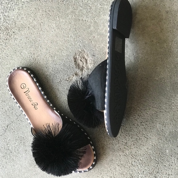 Verano Rio | Shoes | Restock Verano Rio Poof Black Mule Slide Sandals ...